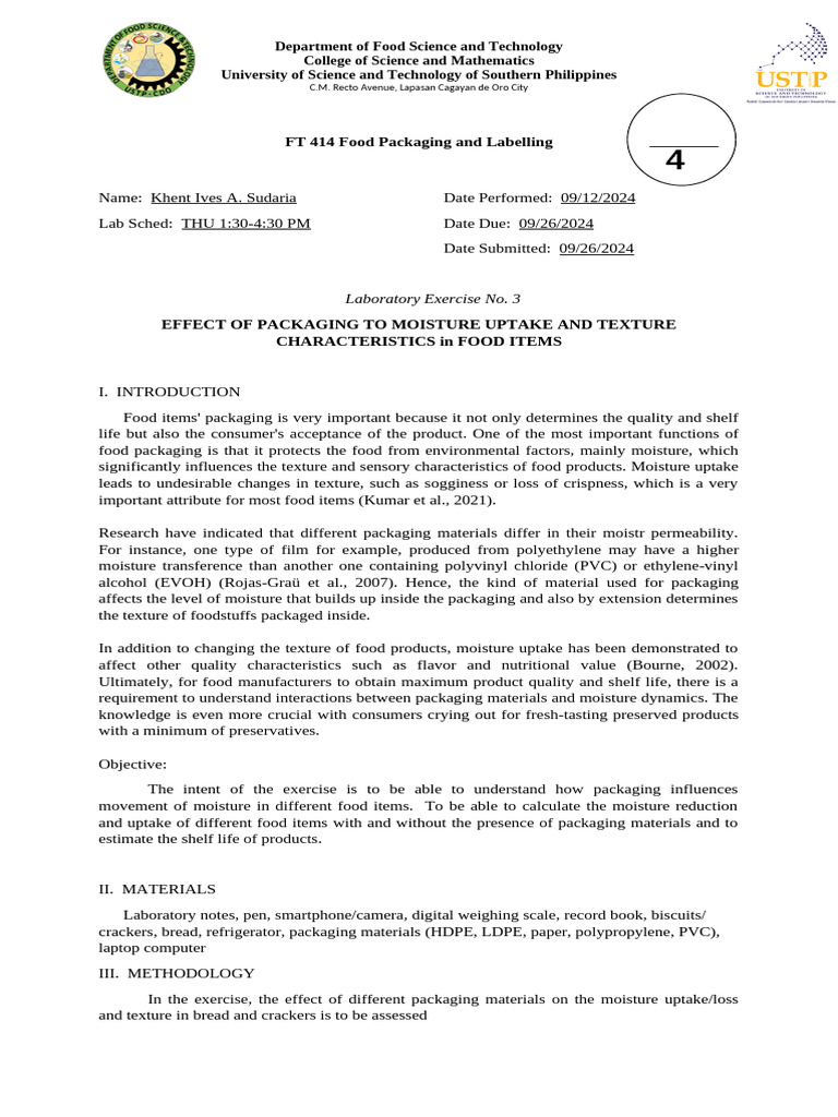 Laboratory Exercise No. 3 | PDF | Humidity | Refrigeration