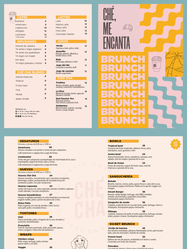 Carta de Brunch - Cheì Chaì | PDF | Alimentos | Cocina