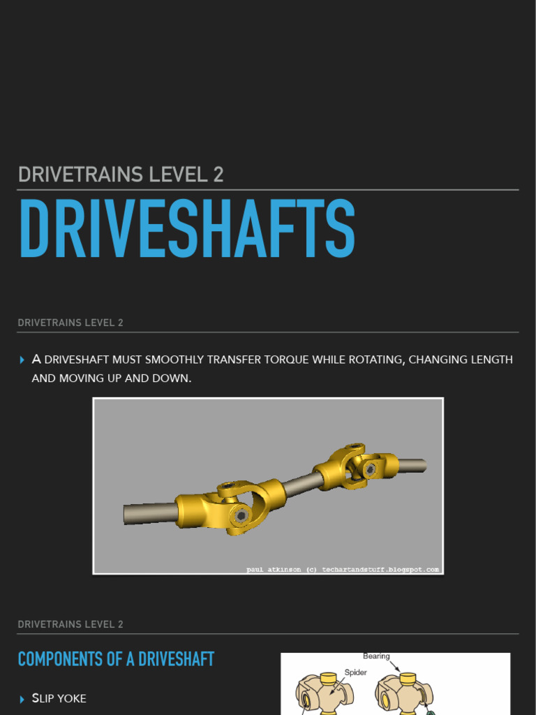 Driveshaft Components and Diagnosis Guide | PDF