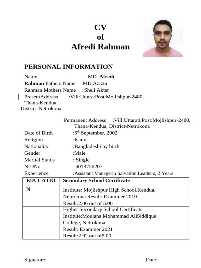 CV1 (1) 222 | PDF | Wellness