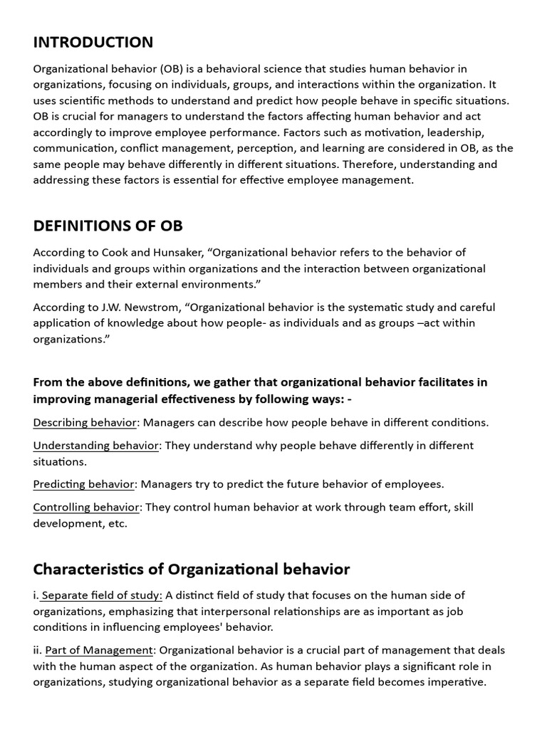 BA CHATPER 8 OB | PDF | Organizational Behavior | Behavior
