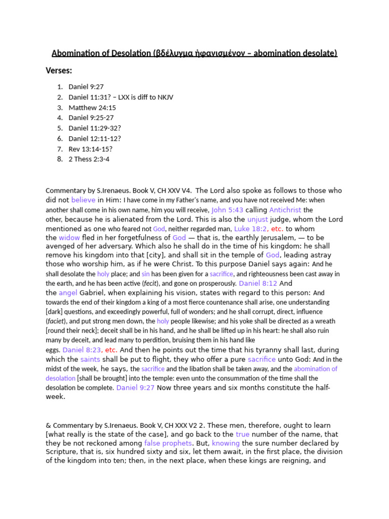 Abomination of Desolation | PDF | Book Of Daniel | Christian Belief And ...