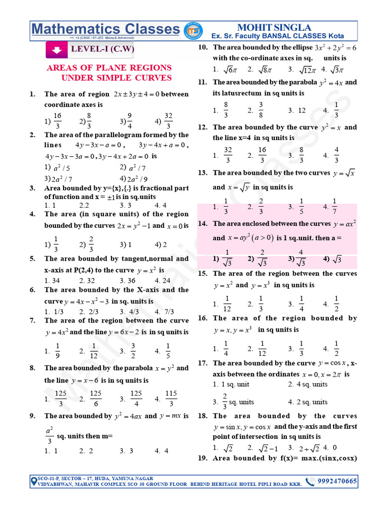 (2) Level - i (c.w) (Areas) | PDF | Area | Coordinate System