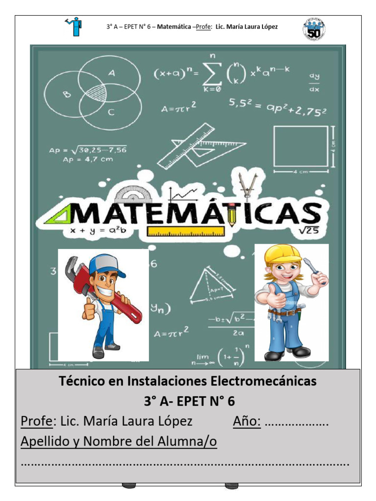 Cuadernillo de 3 A - Matem-Tica - EPET 6-2024 | PDF | Factorización | Aritmética