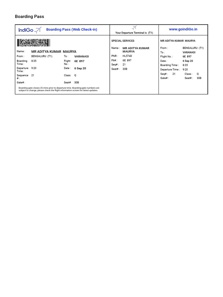 BoardingPass Sample | PDF