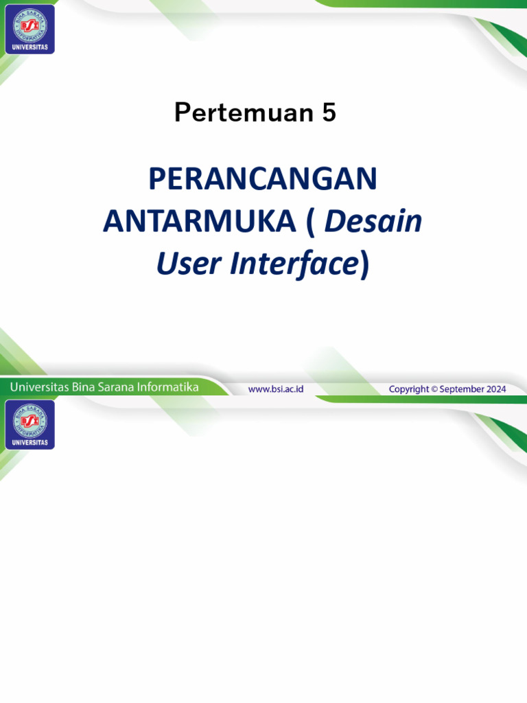 Pertemuan 5: Perancangan Antarmuka | PDF | Komputer