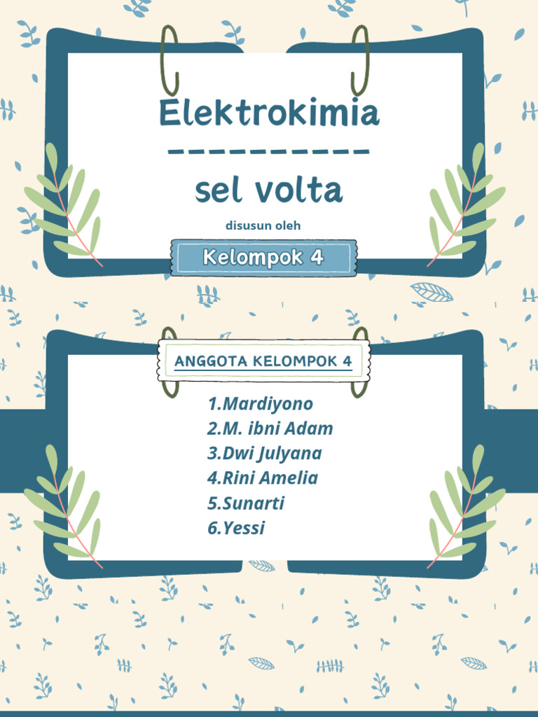 Sel Volta: Energi Kimia ke Listrik | PDF
