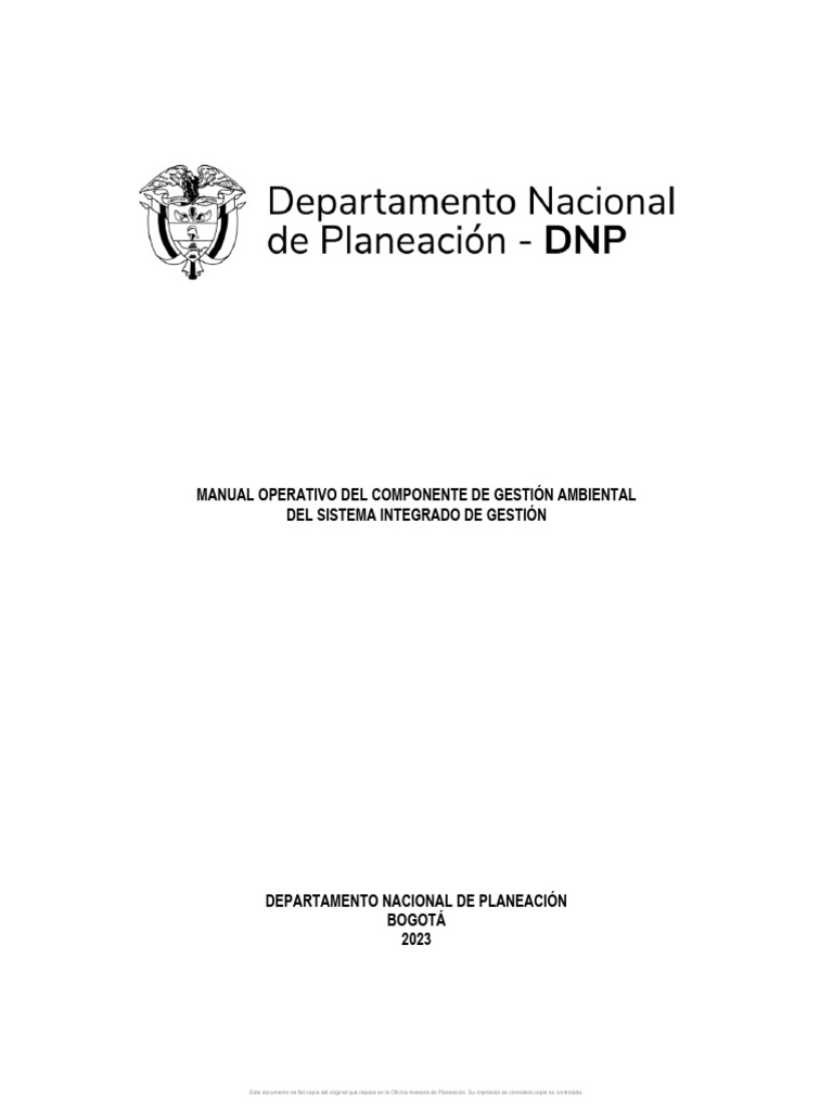 M-PG-06 Manual Operativo Del Componente de Gestión Ambiental - Pu | PDF | Residuos | Evaluación ...