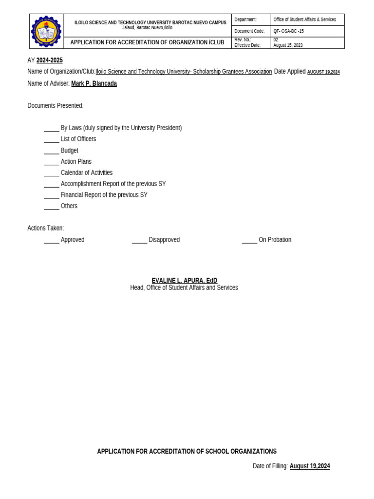 Accreditation SGA | PDF | Career & Growth | Business