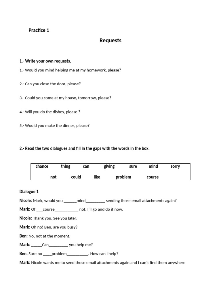 Effective Request Phrases Practice | PDF