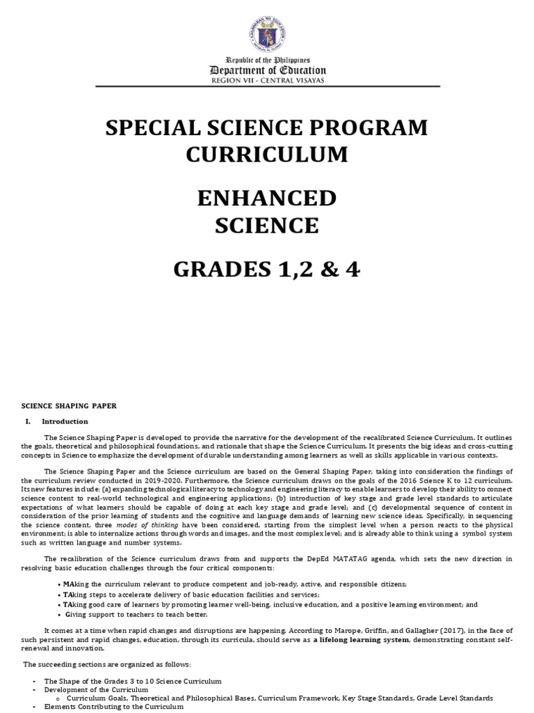 Enhancedscience - Grade1 2 4 Sy 2024 25 | PDF | Constructivism (Philosophy Of Education) | Learning