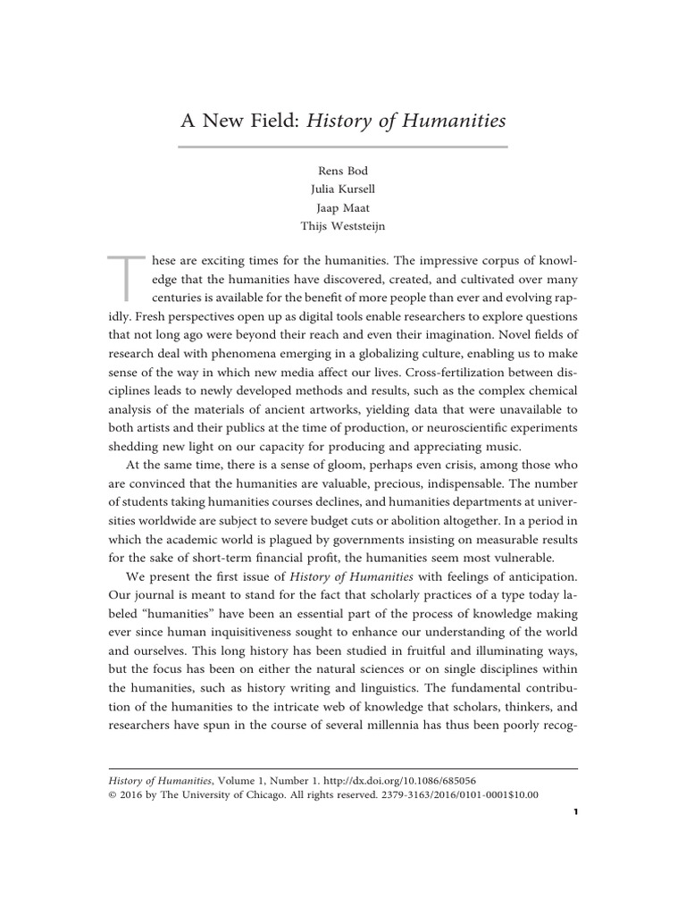 Exploring the History of Humanities | PDF | Humanities | Science