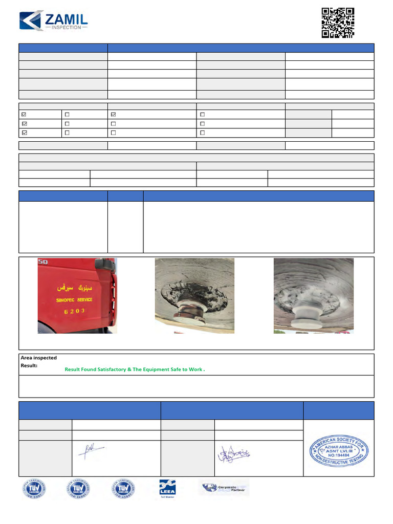 Report of Magnetic Particle Inspection | PDF