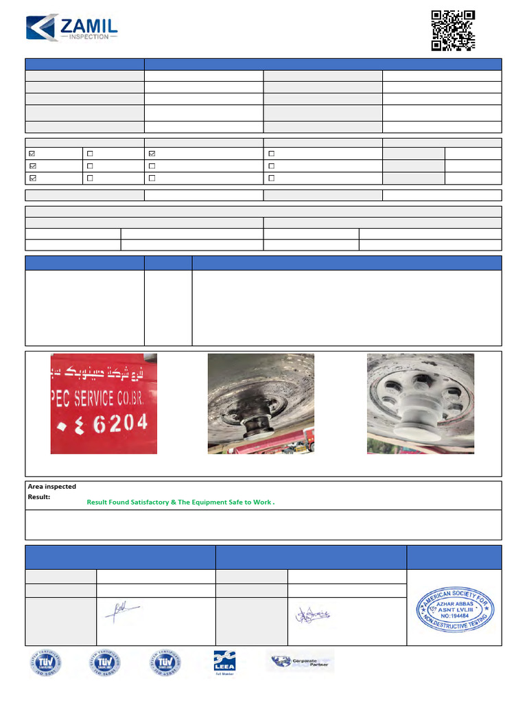 Report of Magnetic Particle Inspection | PDF