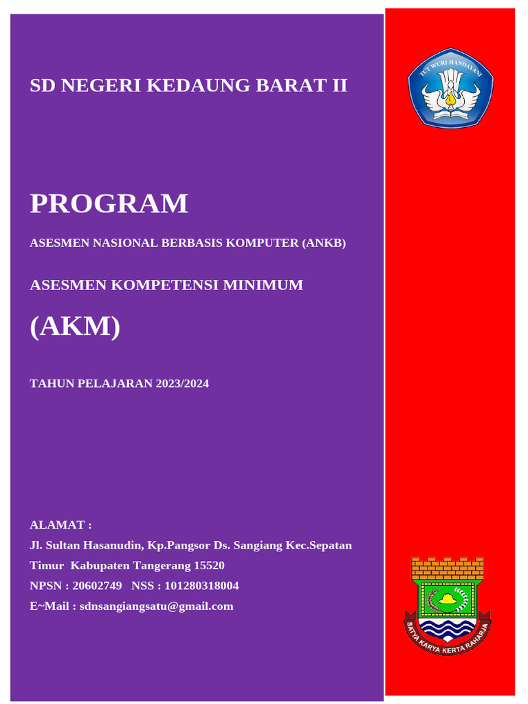 Program Kerja Anbk SDN KB II | PDF | Kesehatan Holistik