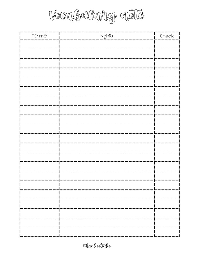 Vocabulary Note 1 | PDF