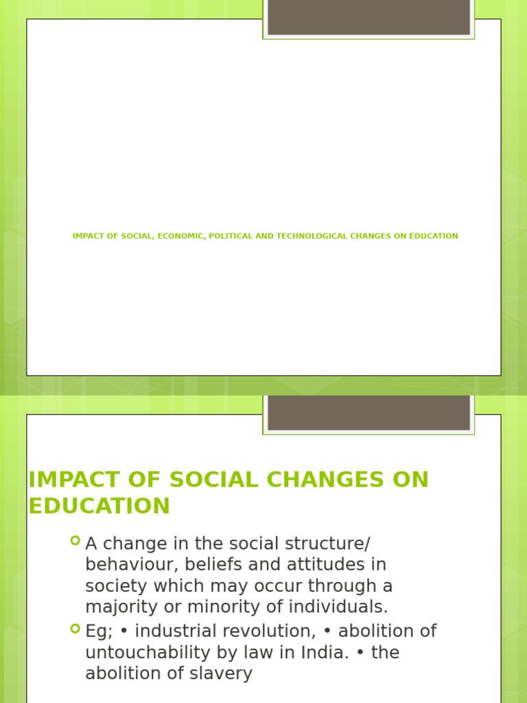 Impact of Social, Economic, Political and Technology On Education | PDF ...