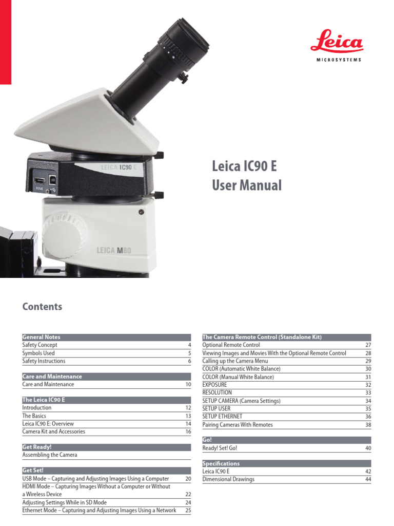 Leica IC90 E User Manual Overview | PDF | Camera | Hdmi