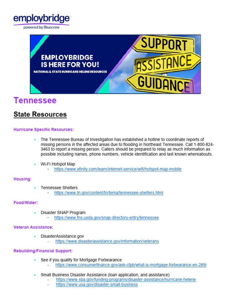 Tennessee Hurricane Helene Relief 2 | PDF | Federal Emergency ...