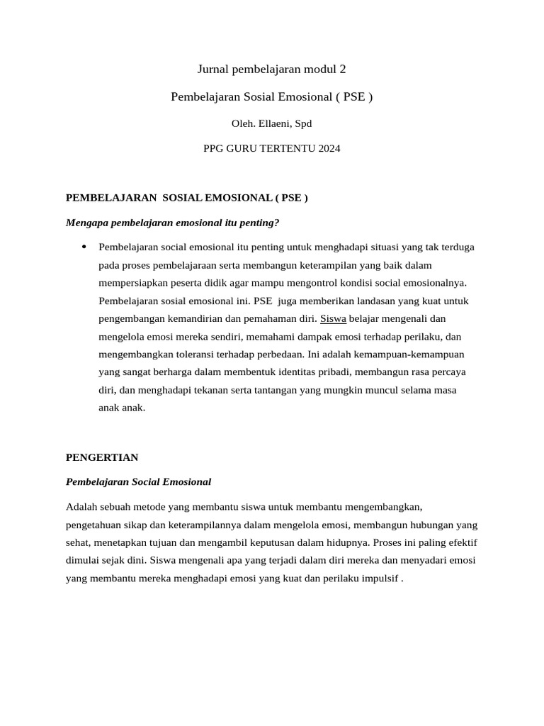 Jurnal Pembelajaran Modul 2 PPG | PDF