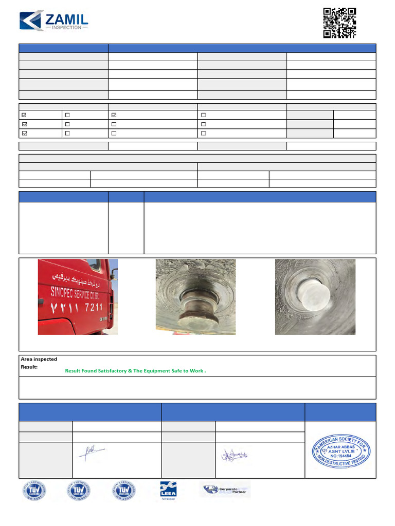 Report of Magnetic Particle Inspection | PDF