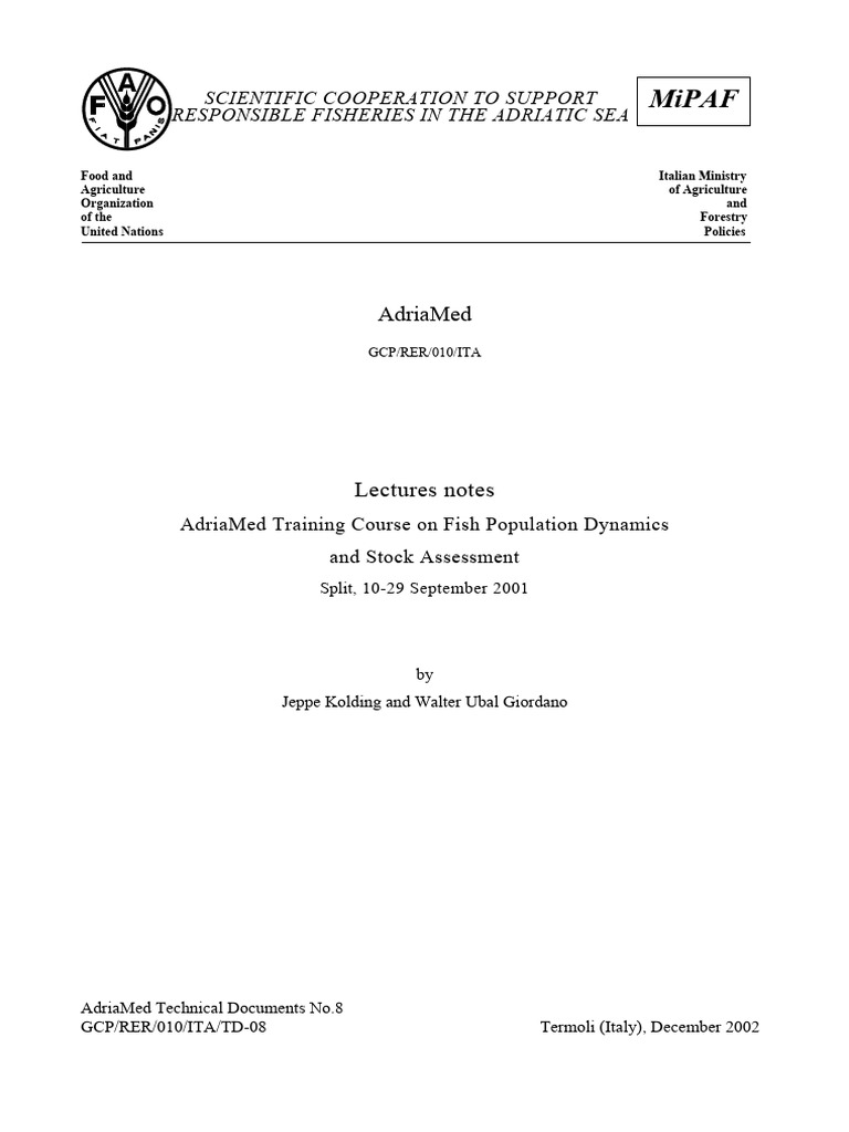 Lecture Notes Population Dynamics And St Pdf Regression Analysis