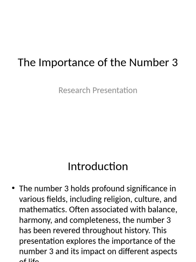 The Importance of The Number 3 | PDF | History | Religion & Spirituality