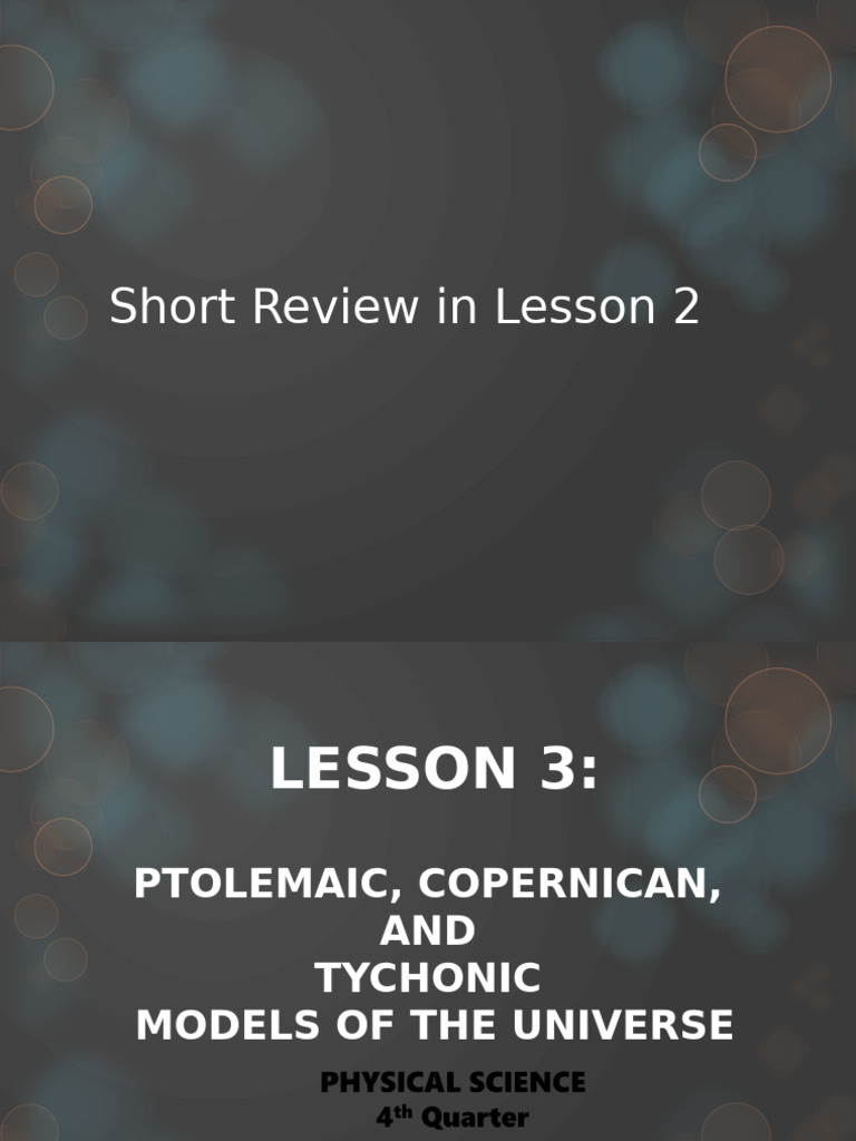 Ptolemaic, Copernican, Tychonic Models | PDF | Heliocentrism | Astrophysics