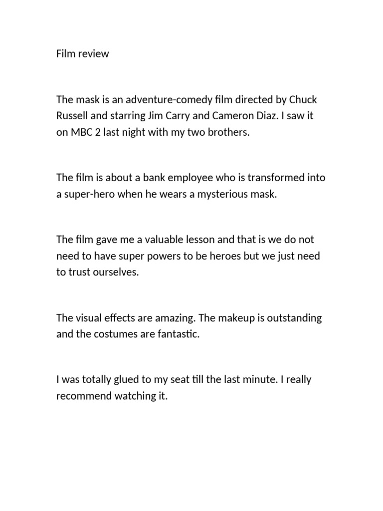 Film Review the MASK | PDF