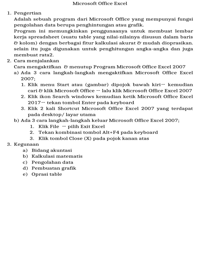 Microsoft Office Excel | PDF