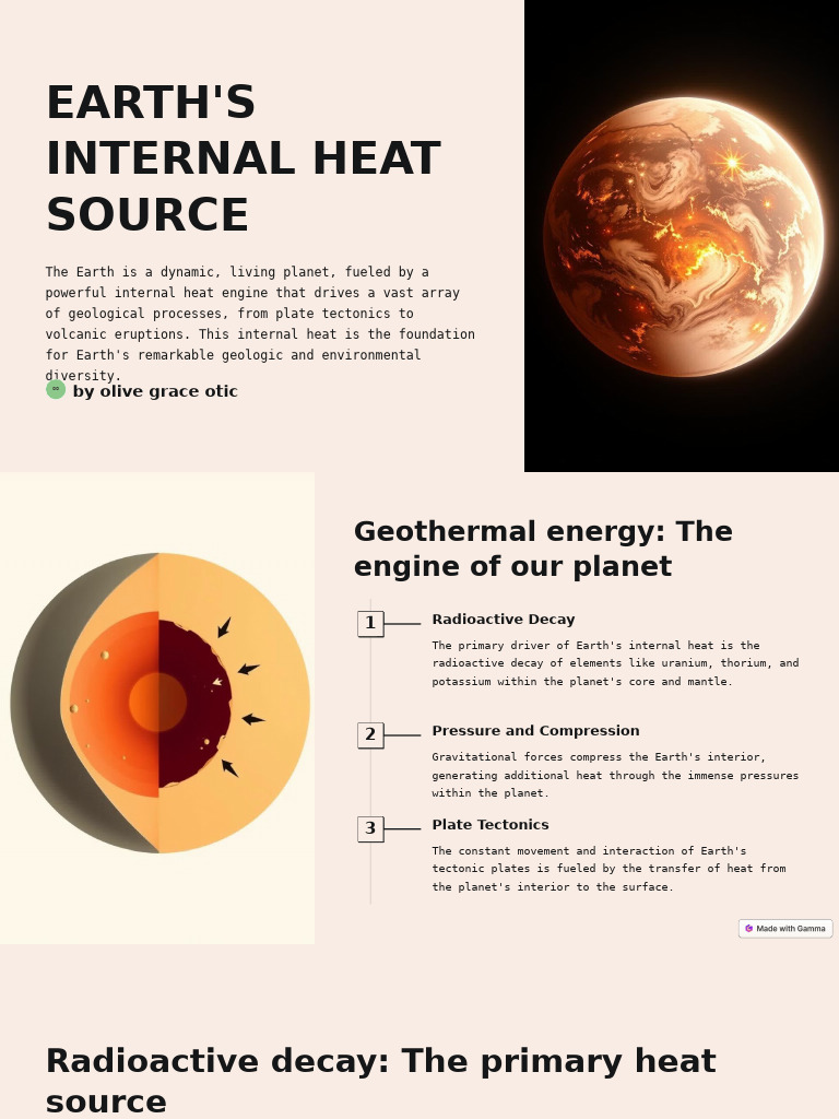 Earth's Internal Heat & Geothermal Energy | PDF | Geothermal Energy | Volcano