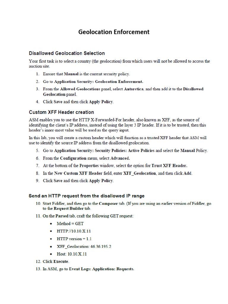 Geolocation Enforcement - 8.2 | PDF