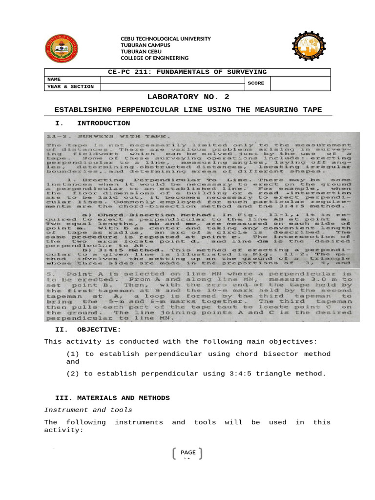 Surveying Lab1 Pacing 2 Repaired | PDF | Triangle | Perpendicular