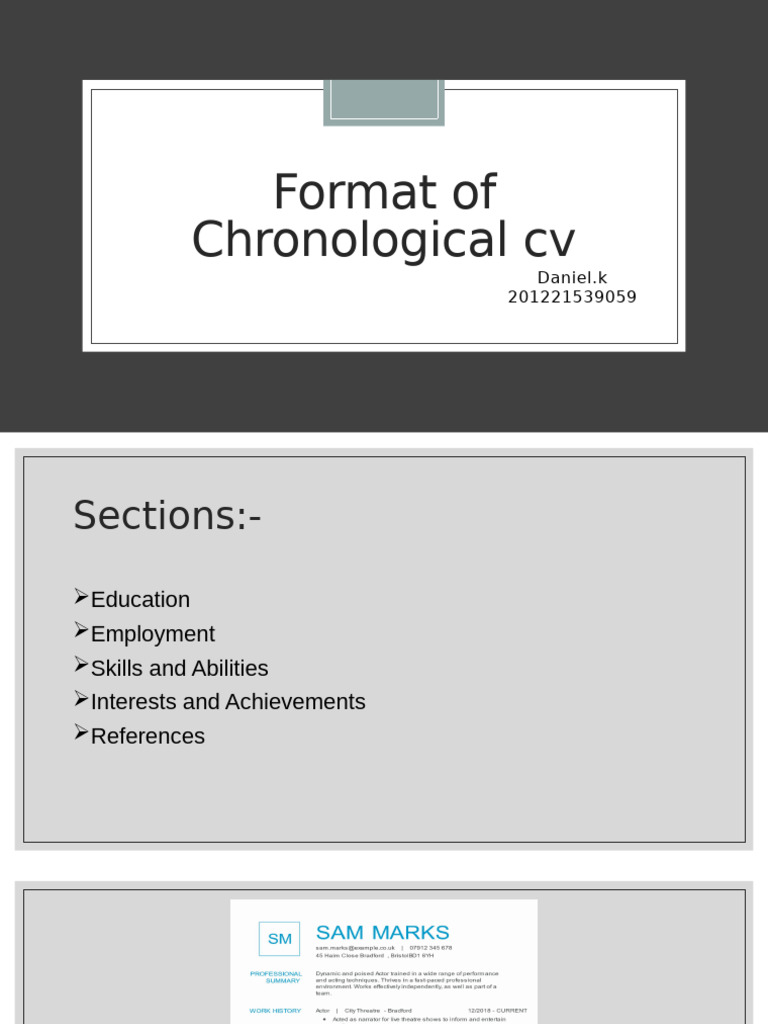 Format of Chronological CV | PDF