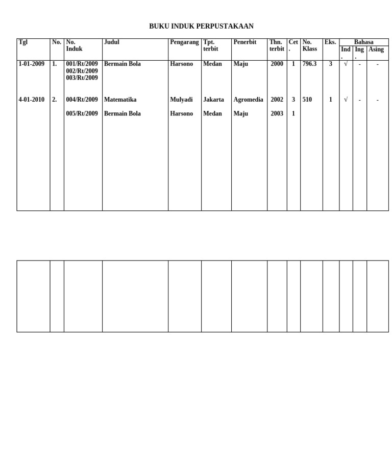 Buku Induk Perpustakaan Pdf