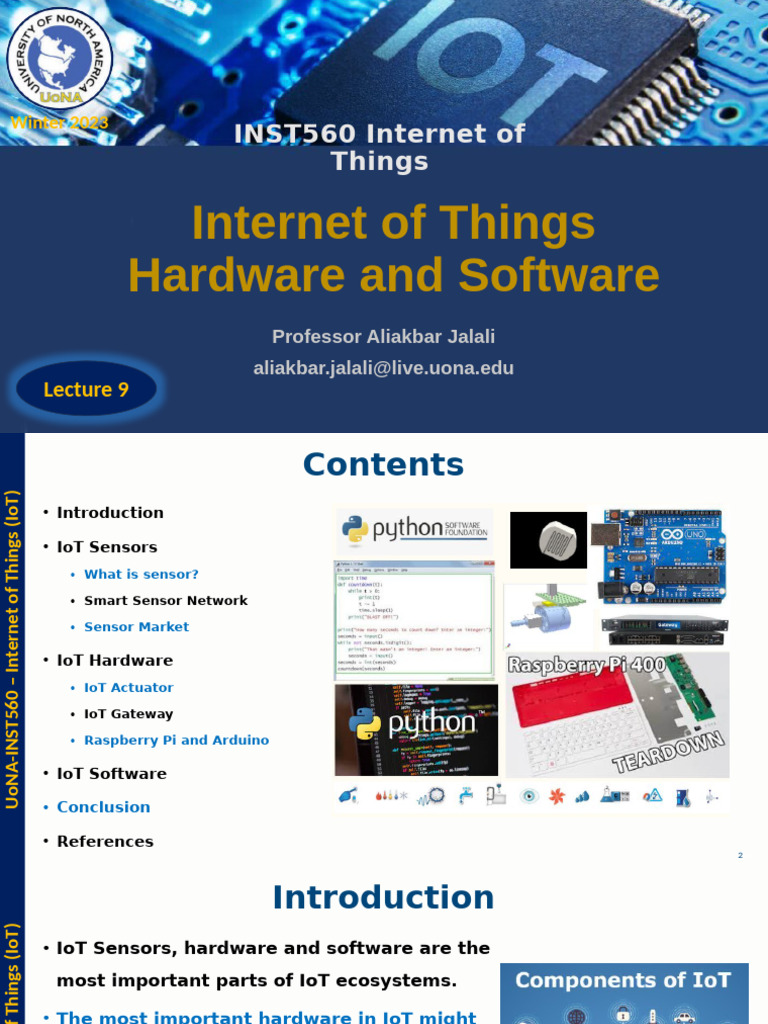 Lecture 9_IoT Hardware and Software | PDF | Internet Of Things | Sensor