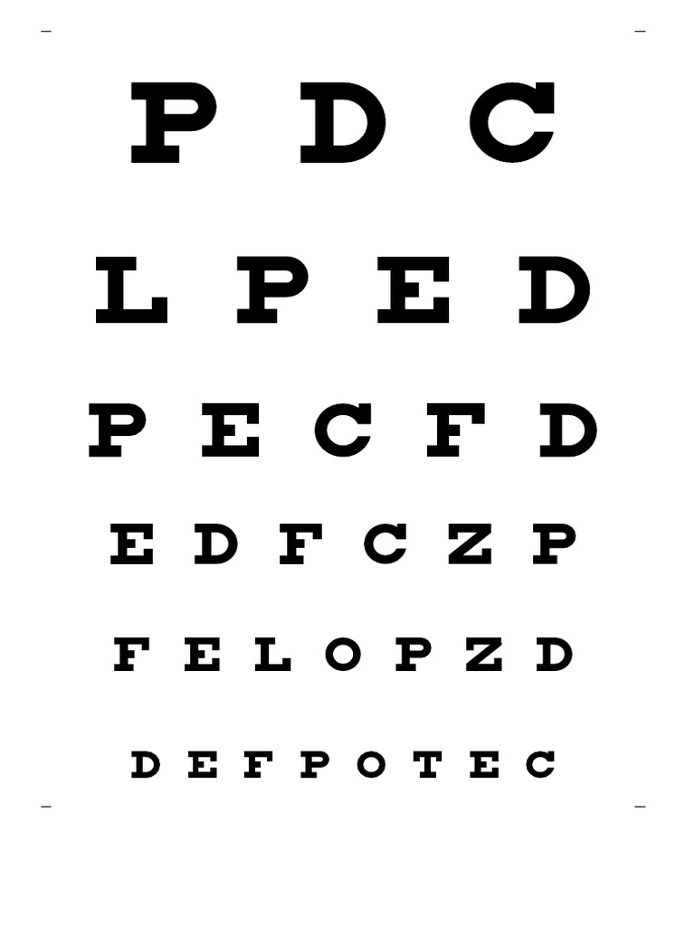Snellen's Chart 6 - 6 | PDF