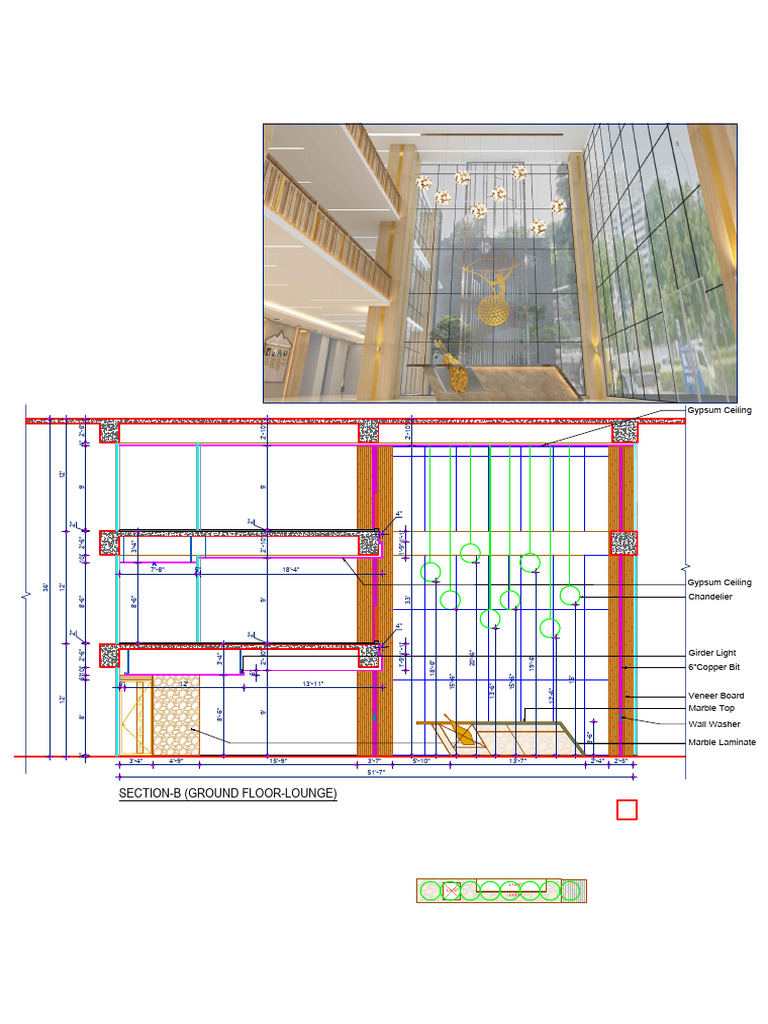 Section-B (Ground Floor-Lounge) : Gypsum Ceiling | PDF