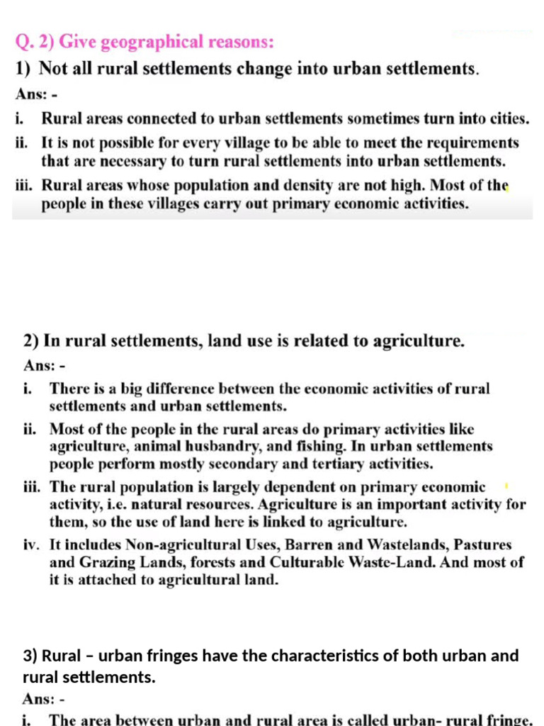 3 Human Settelment and Land Use Exercise | PDF | History