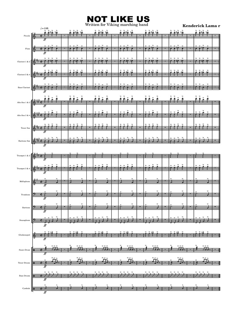 Not Like Us | PDF | Saxophone | Musical Compositions