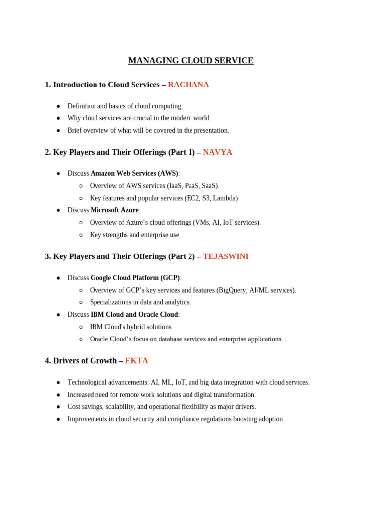 Managing Cloud Service | PDF