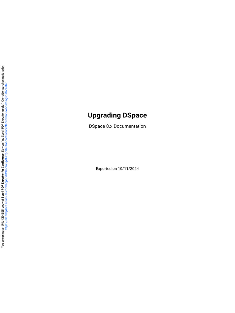 DSpace 8.x Upgrade Guide | PDF | Databases | Version Control
