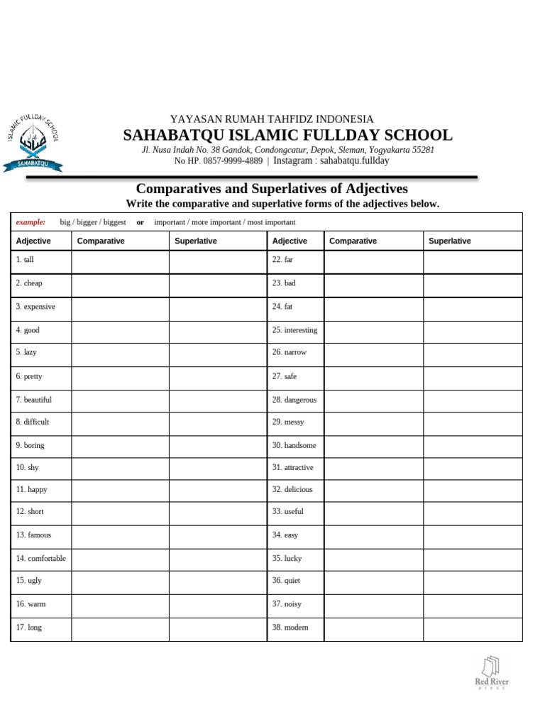 Exercise Comparatative-Superlative PDF | PDF | Syntax | Linguistic Morphology