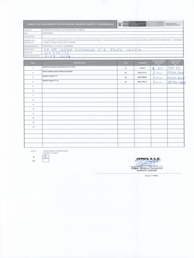 Cotizacion MDV | PDF