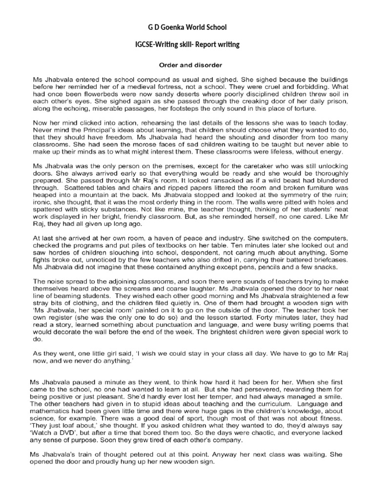 IGCSE-Report Writing | PDF