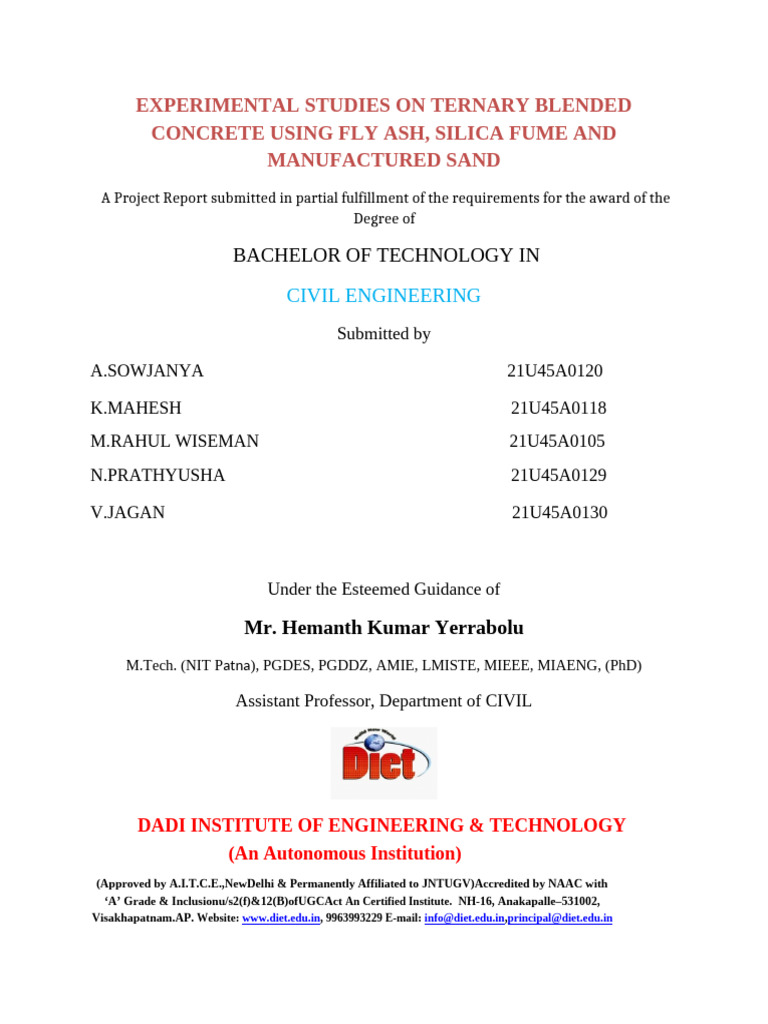 Project Batch-5 DOCUMENTRY. | PDF | Cement | Concrete
