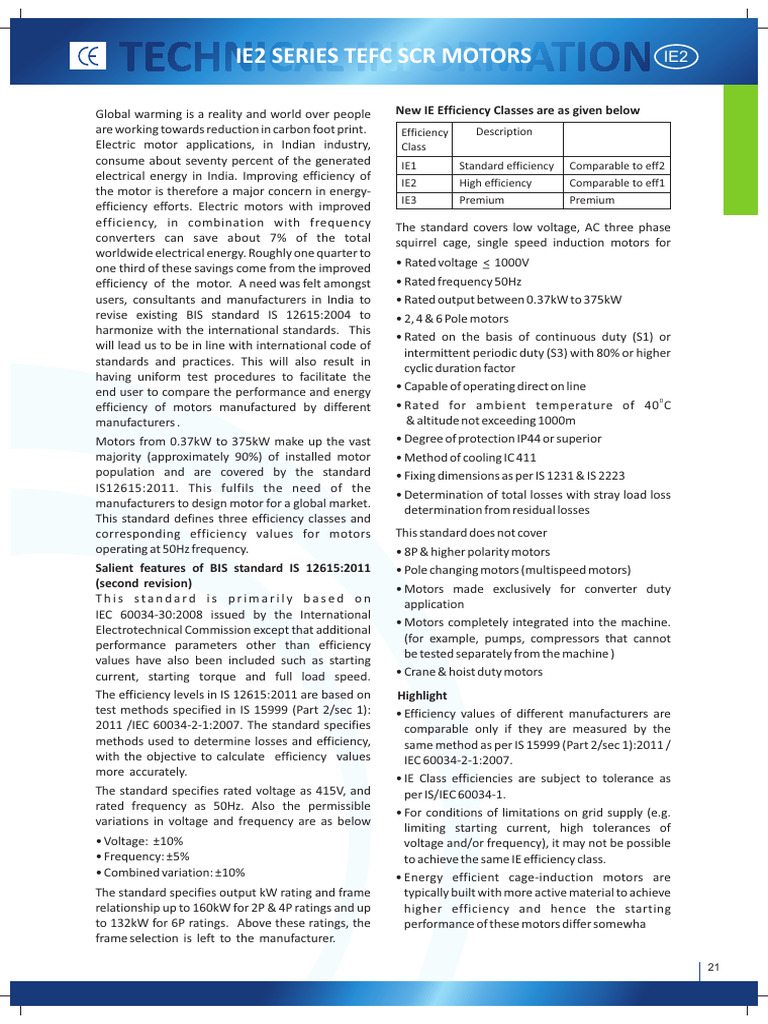 IE2 Motors | PDF