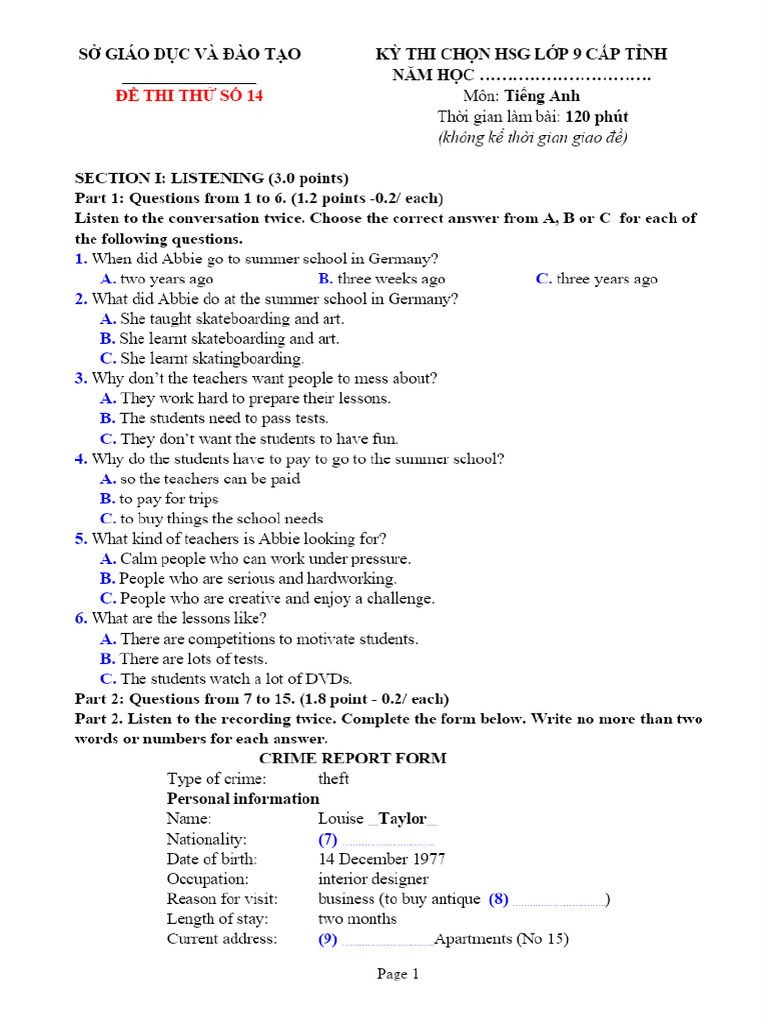 De Thi Thu So 14 20192020doc - 1600 - PDF - Gdrive.vip | PDF