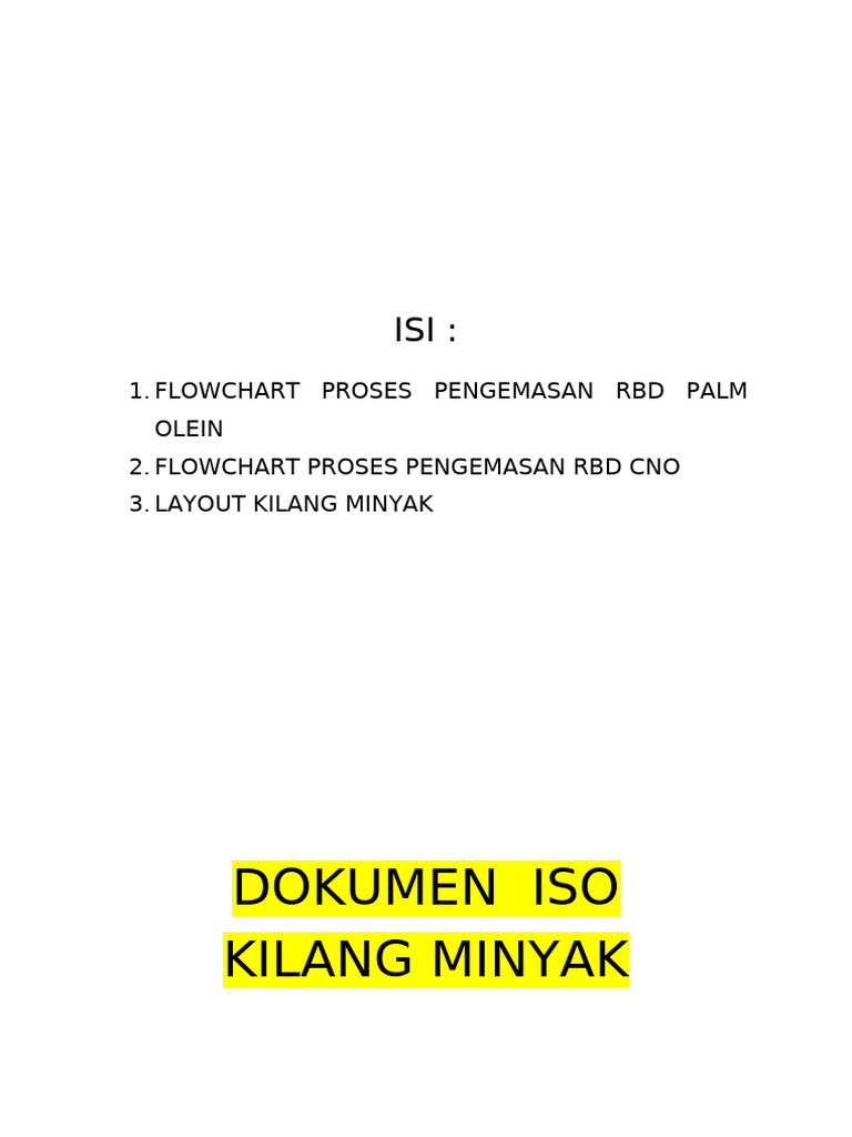 Dokumen Iso Kilang Minyak | PDF