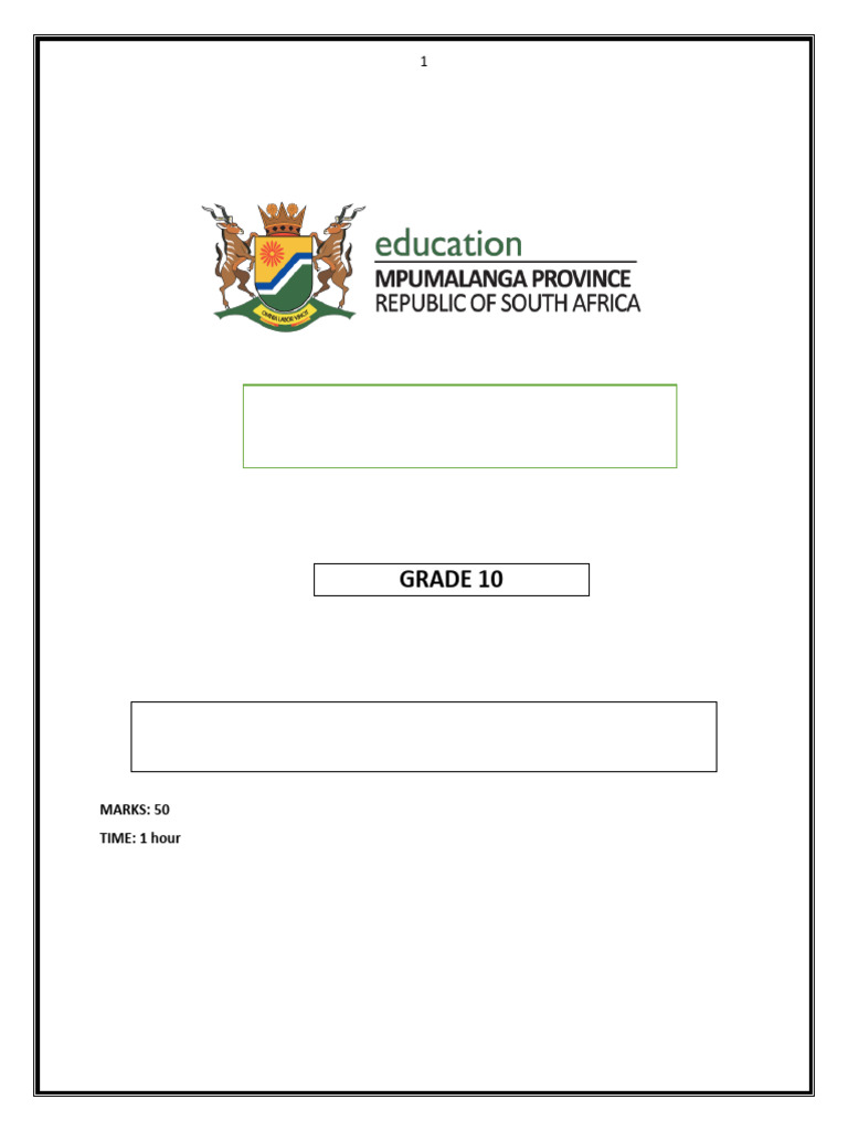 Grade 10 Topic Test 7 13 August 2024 | PDF | Environmental Science ...